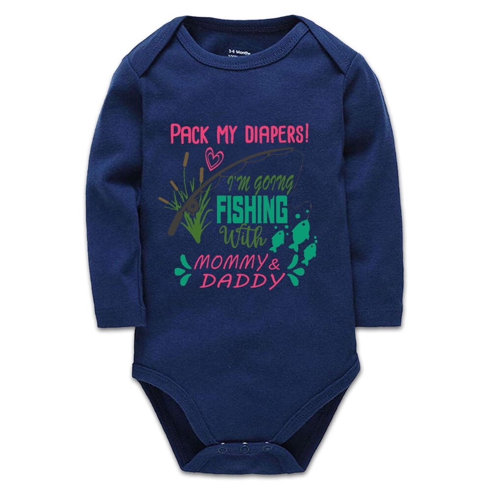 YCICIVDee Pack My Diapers/I'm Going Fishing With Mommy&Daddy One-Piece ...