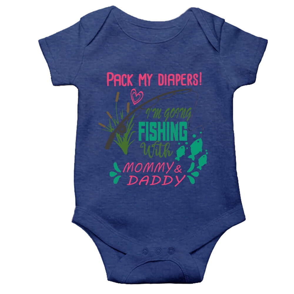 YCICIVDee Pack My Diapers/I'm Going Fishing With Mommy&Daddy One-Piece ...