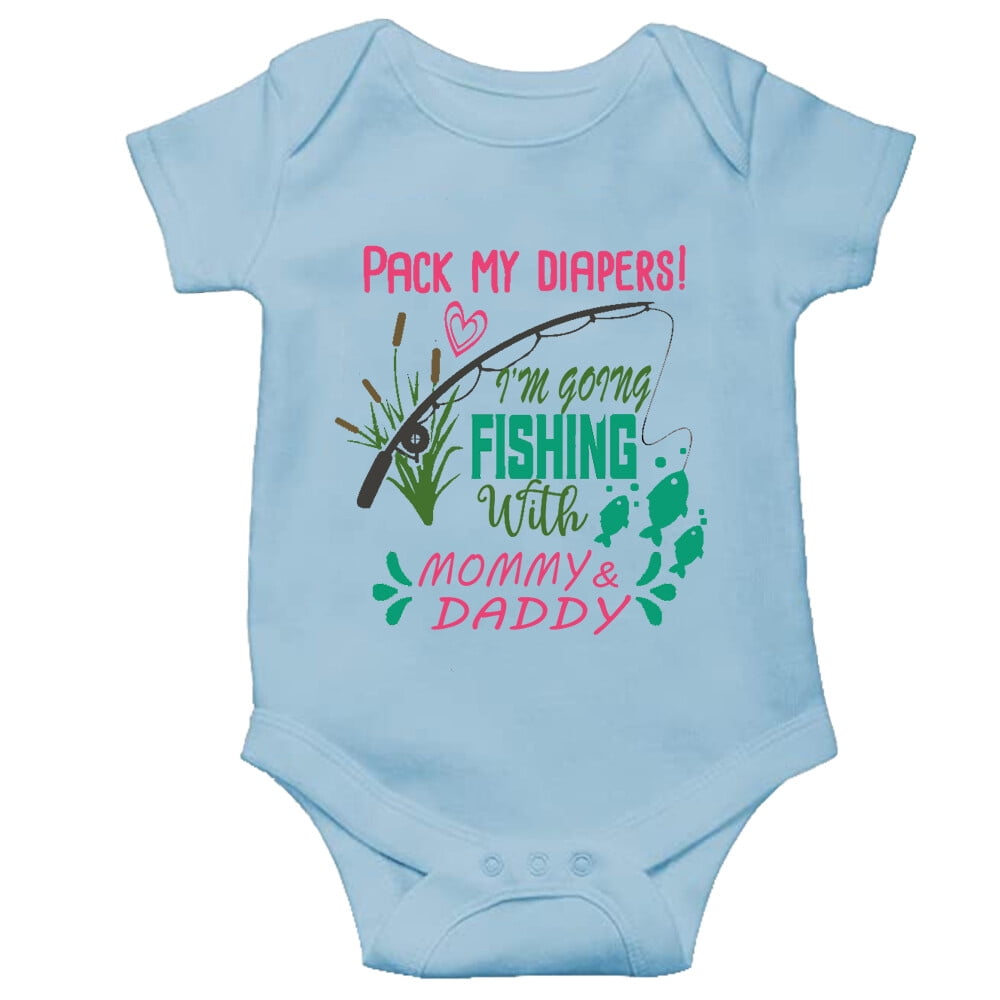 YCICIVDee Pack My Diapers/I'm Going Fishing With Mommy&Daddy One-Piece ...