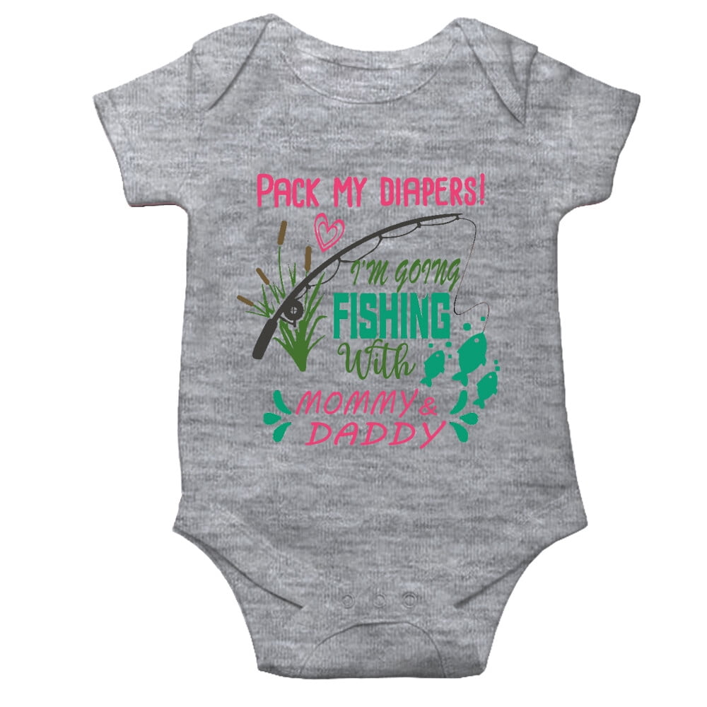 YCICIVDee Pack My Diapers/I'm Going Fishing With Mommy&Daddy One-Piece ...