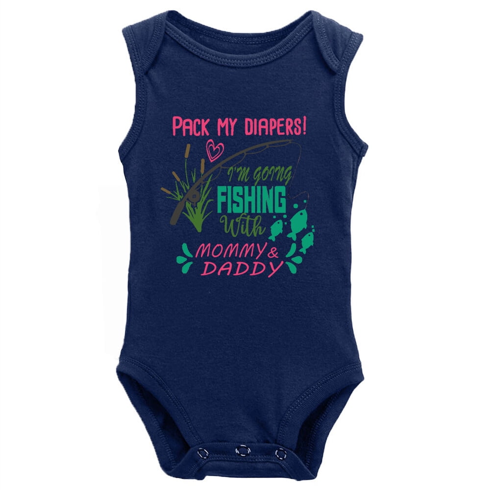 YCICIVDee Pack My Diapers/I'm Going Fishing With Mommy&Daddy One-Piece ...