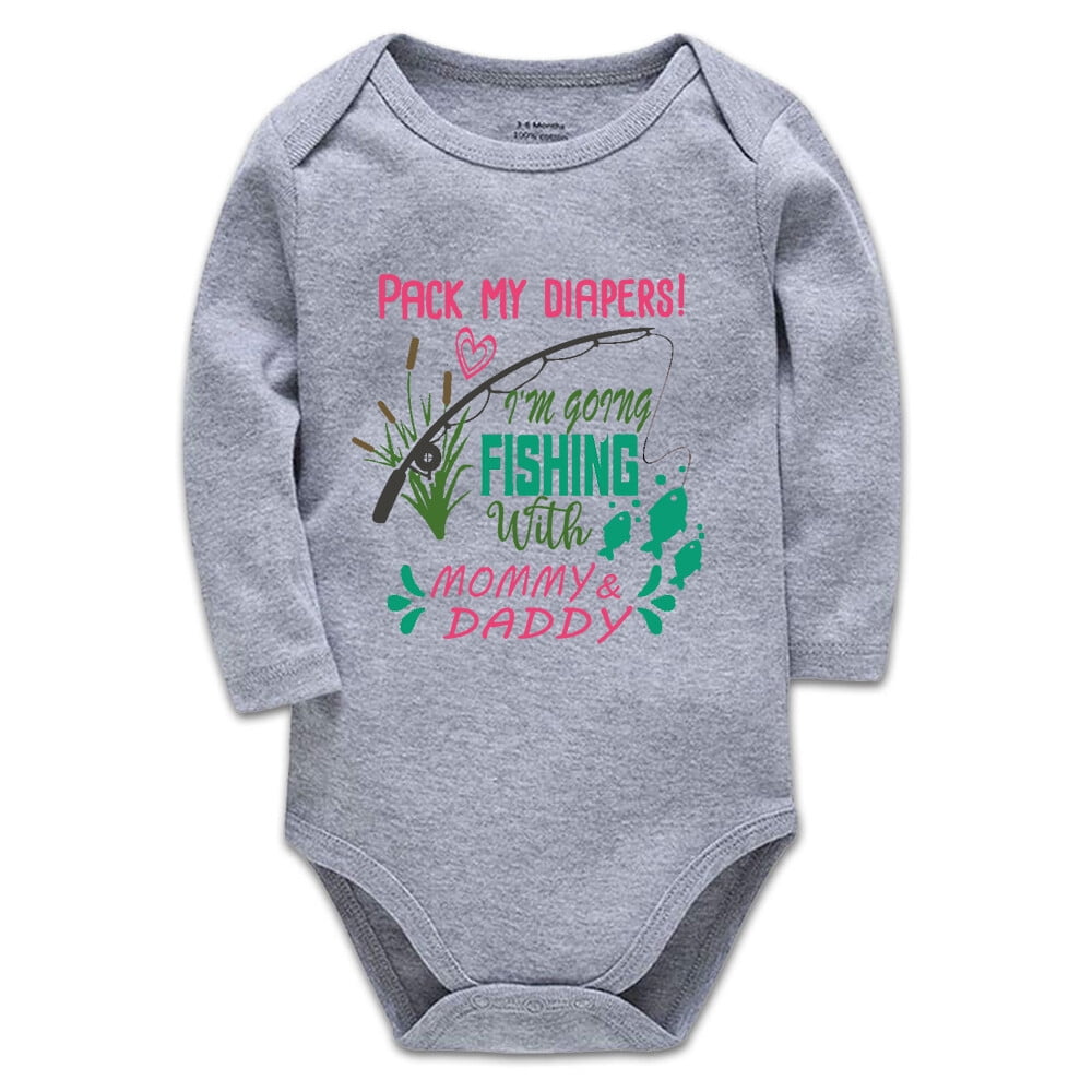 YCICIVDee Pack My Diapers/I'm Going Fishing With Mommy&Daddy One-Piece ...