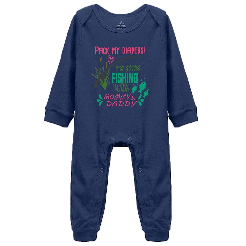 YCICIVDee Pack My Diapers/I'm Going Fishing With Mommy&Daddy One-Piece ...