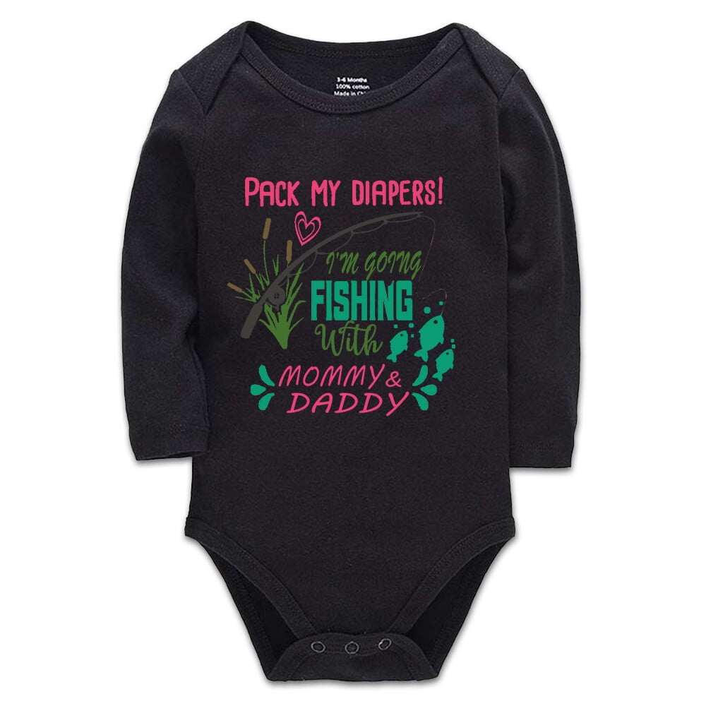 YCICIVDee Pack My Diapers/I'm Going Fishing With Mommy&Daddy One-Piece ...