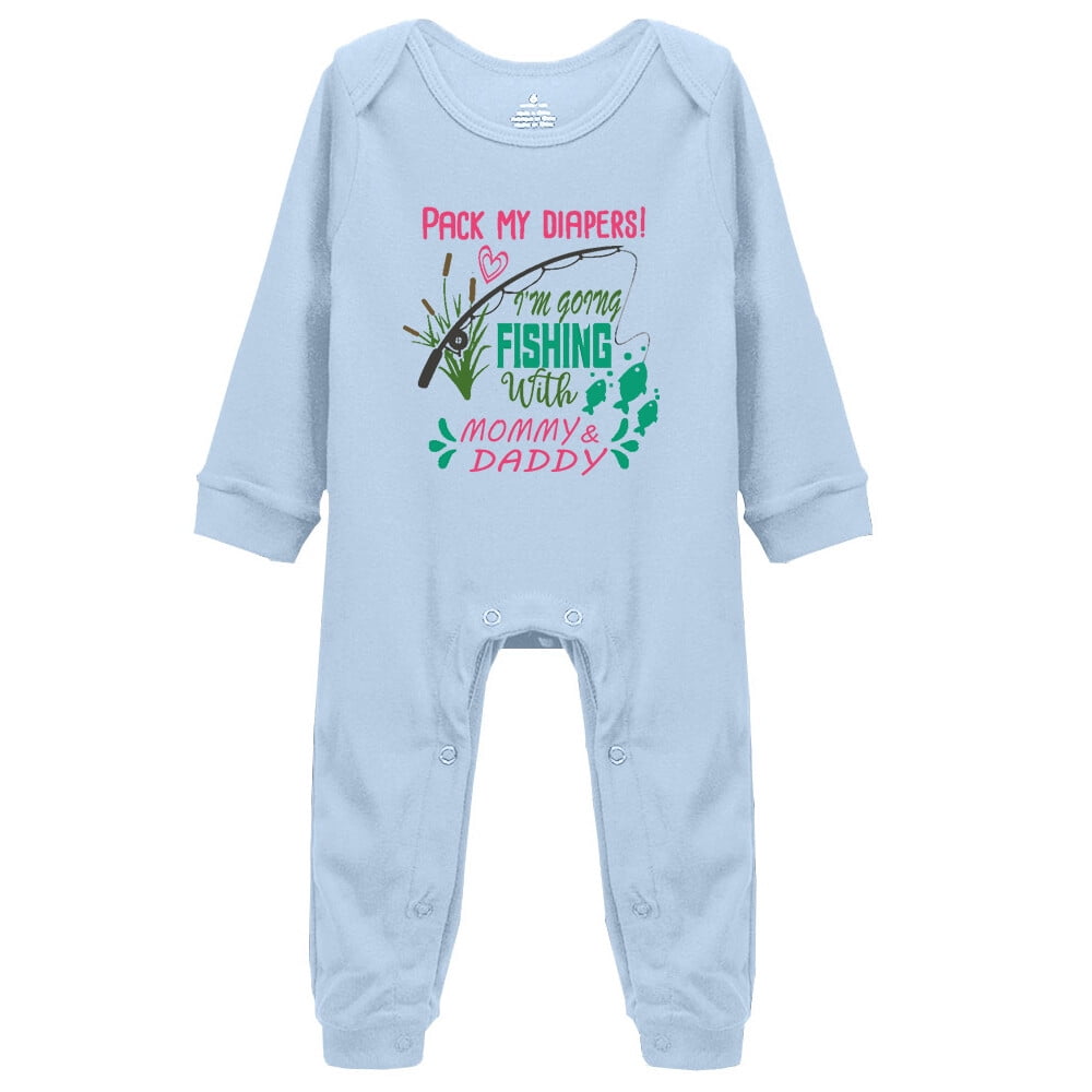 YCICIVDee Pack My Diapers/I'm Going Fishing With Mommy&Daddy One-Piece ...