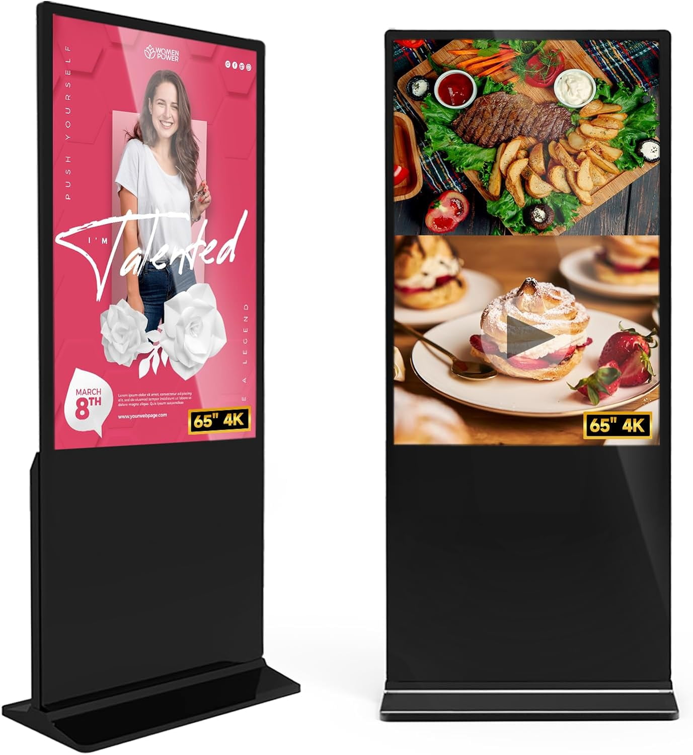 YCKJNB 65 inch Indoor Digital Kiosks Advertizing Screen IPS Full HD LCD ...