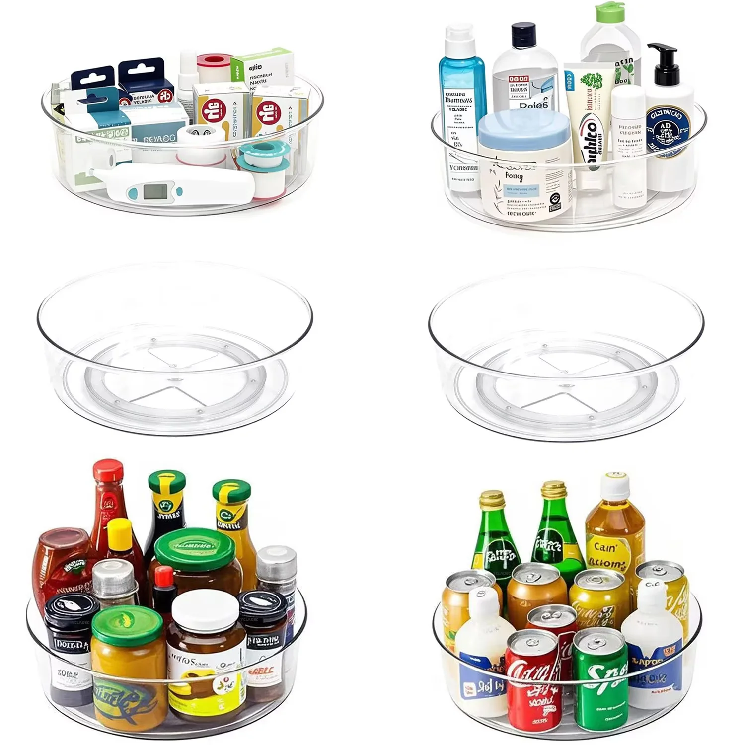 YCLADEC 6Pack Lazy Susan Organizer for Cabinet 11.5" Inch Pantry ...