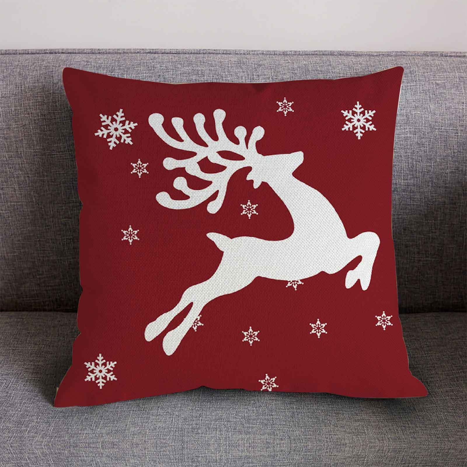 YCLife Christmas Decorative Throw Pillows for Couch Deer Snowflakes ...