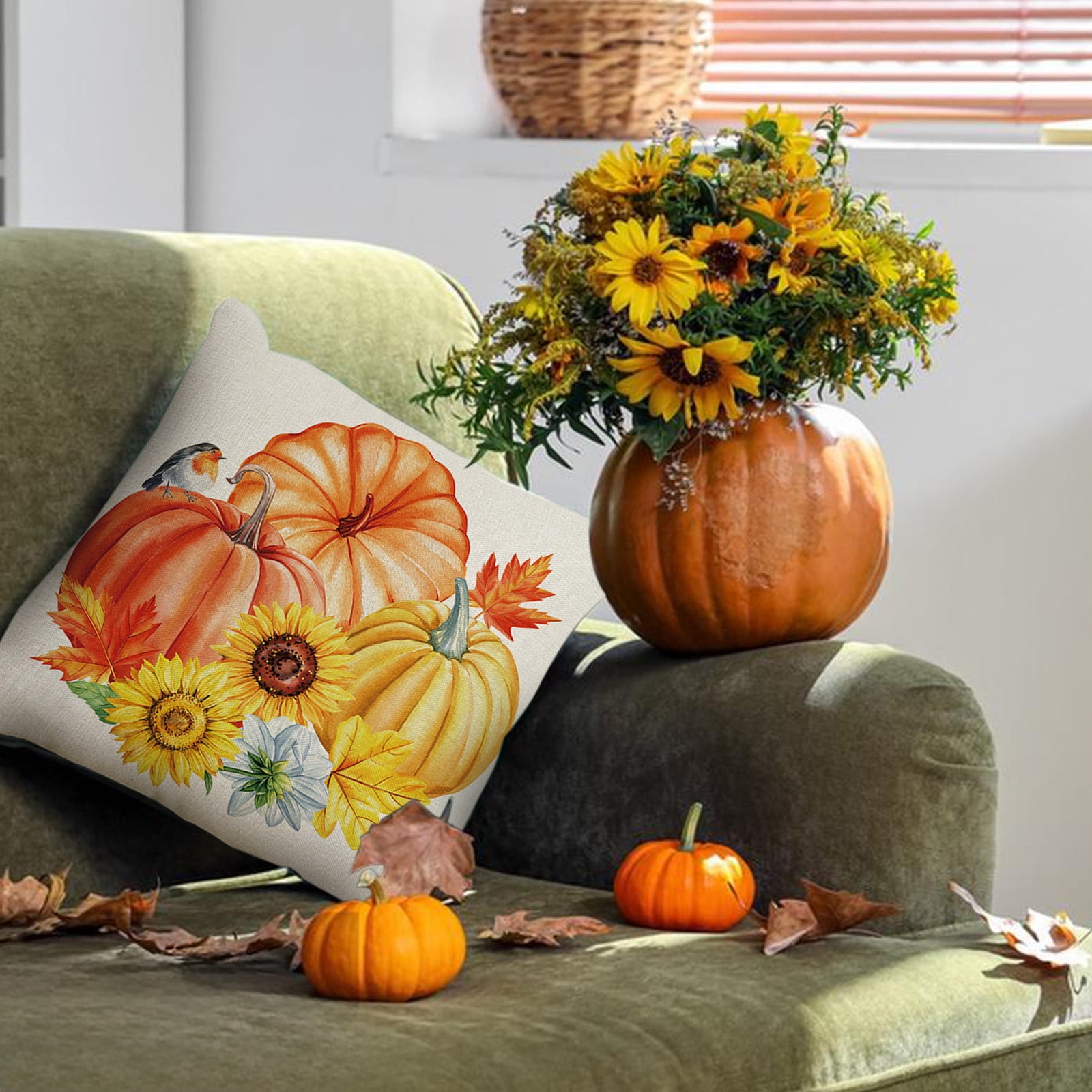YCLife Fall Decorative Throw Pillows for Couch 18" x 18", Fall Decor ...