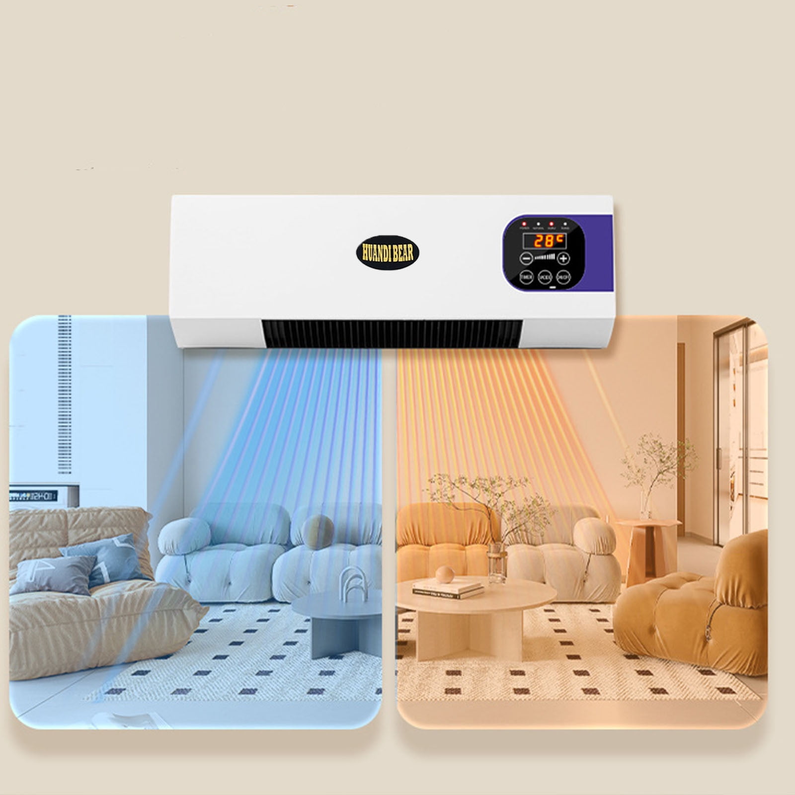 YCLife 1500W Wall Mounted Air Conditioner & Heater, Portable AC Unit ...