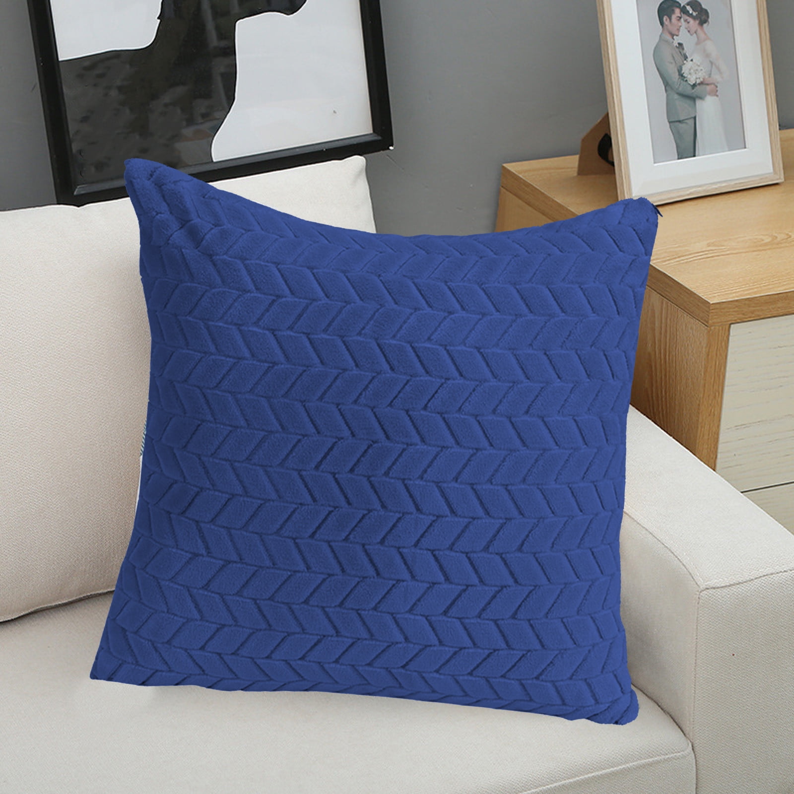 YCLife Throw Pillows for Couch 18" x 18" Quilted Flannel Textured ...