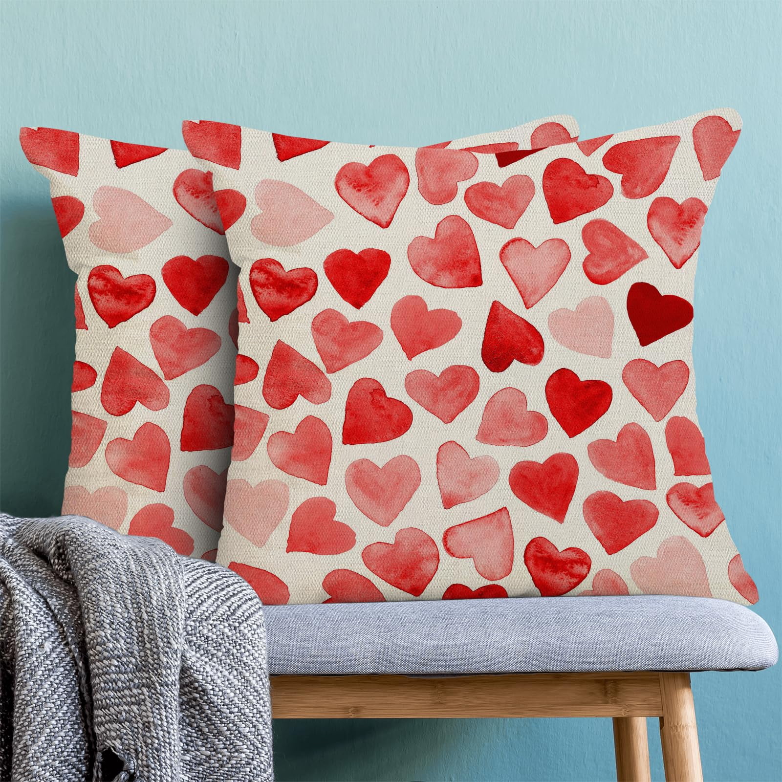 YCLife Valentine's Day Throw Pillow 18x18 inch Classic Love Heart ...