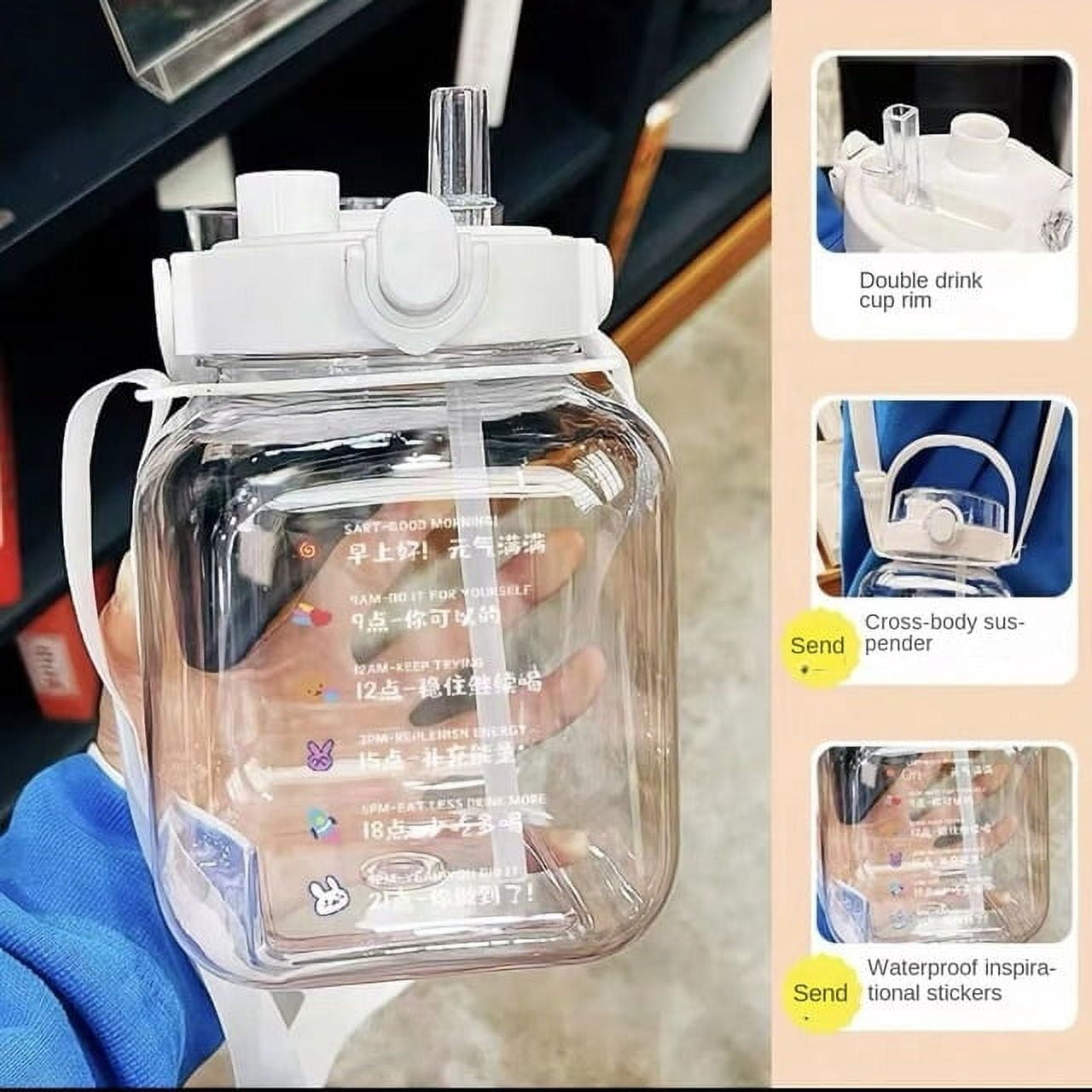 YCNYCHCHY 1.5 L Water Bottles Double Drinking Cups Girls Children'S ...