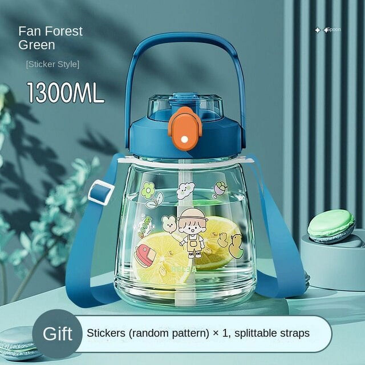 YCNYCHCHY 1100/1300/1500ML Sports Water Bottle Big Belly Water Cup Super Large Capacity Water ...