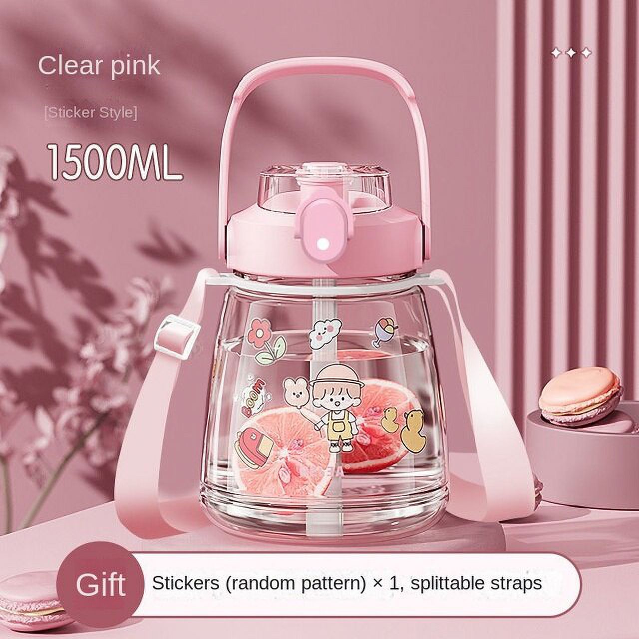 YCNYCHCHY 1100/1300/1500ML Sports Water Bottle Big Belly Water Cup Super Large Capacity Water ...