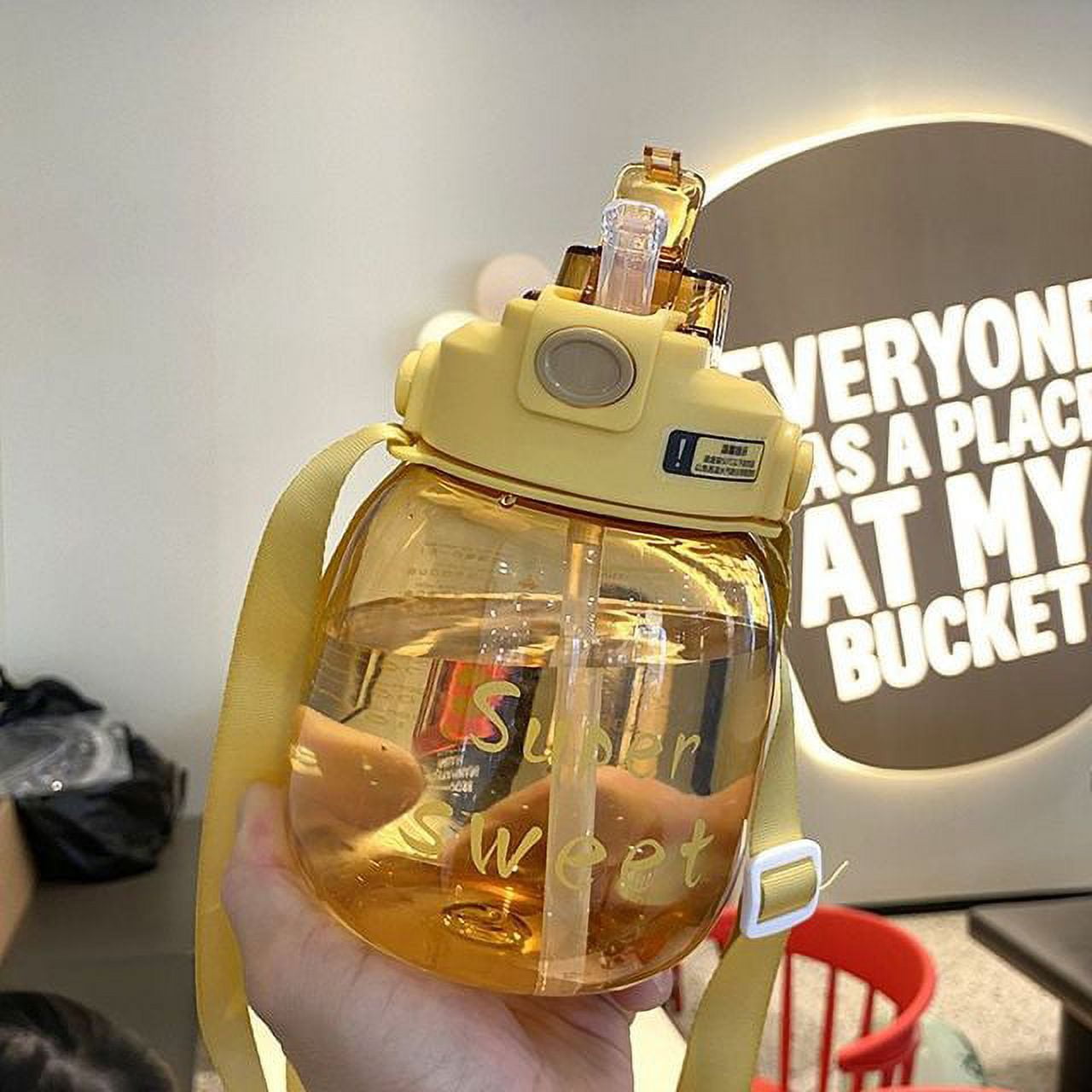 YCNYCHCHY 1100/1300 ML Sports Water Bottle Double Drink Large-Capacity Water Cup Girl Sports ...