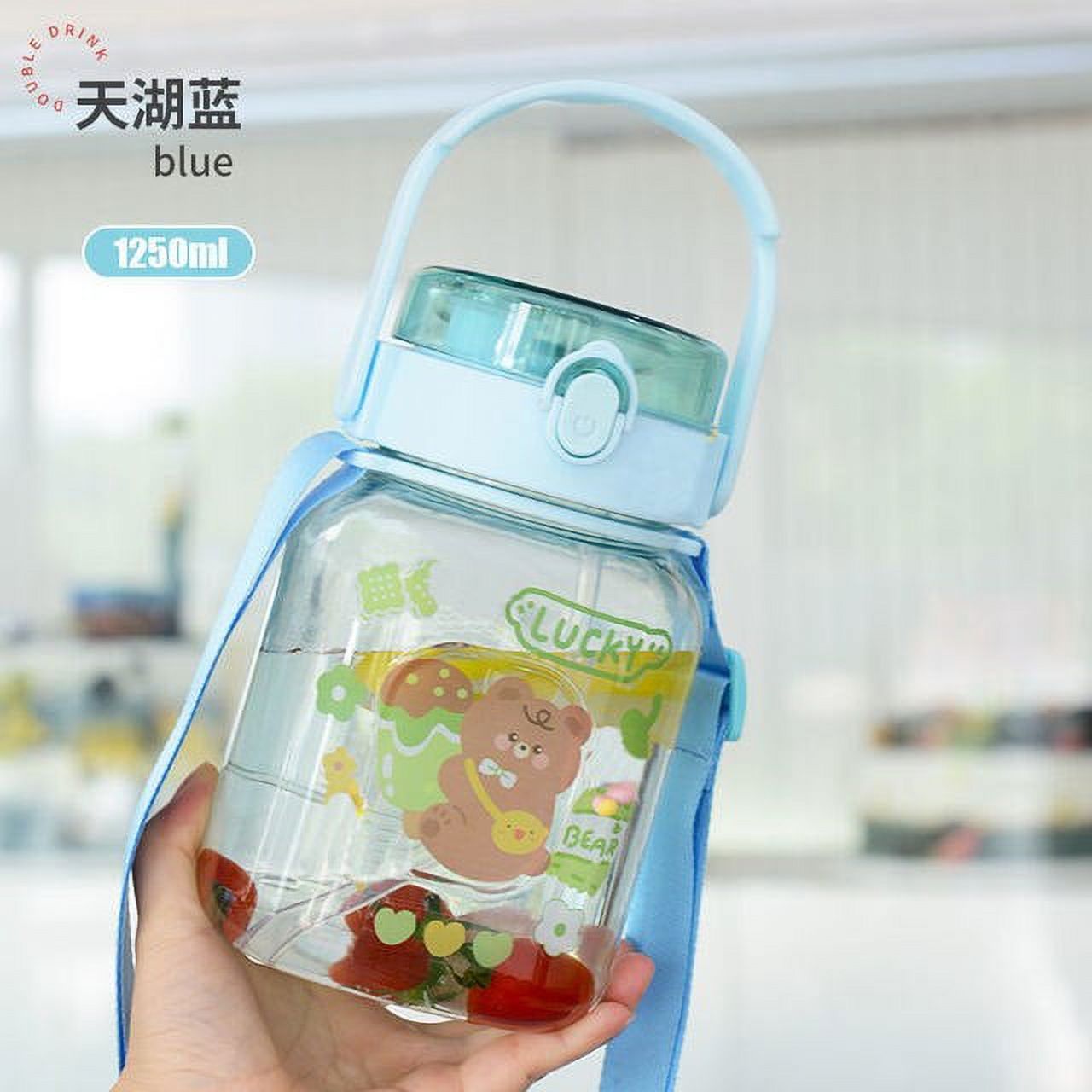 YCNYCHCHY 1250/1330/1350 ML Summer Large-Capacity Water Cup Female Student Straw Cup Child Drop ...