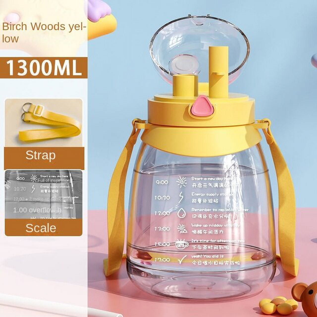 YCNYCHCHY 1300 ML Sports Water Bottle Big Belly Cup Women'S Summer Kettle Children'S Water Cup ...