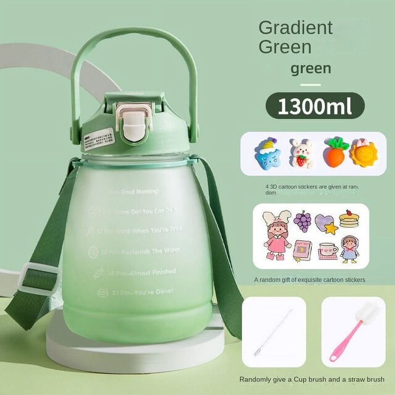 YCNYCHCHY 1300 ML Sports Water Bottle Rainbow Water Cup Summer Season Super Large Capacity Water ...