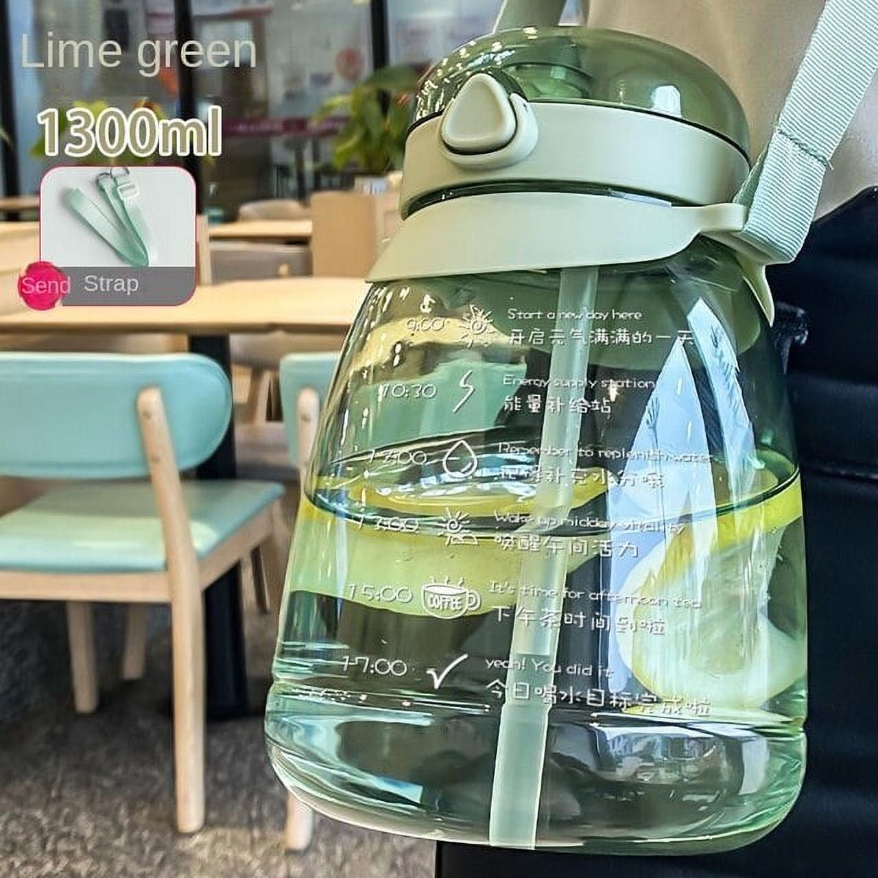 YCNYCHCHY 1300 ML Sports Water Cup Straw Cup 1.3 L Water Cup Large Capacity Big Belly Cup Summer ...