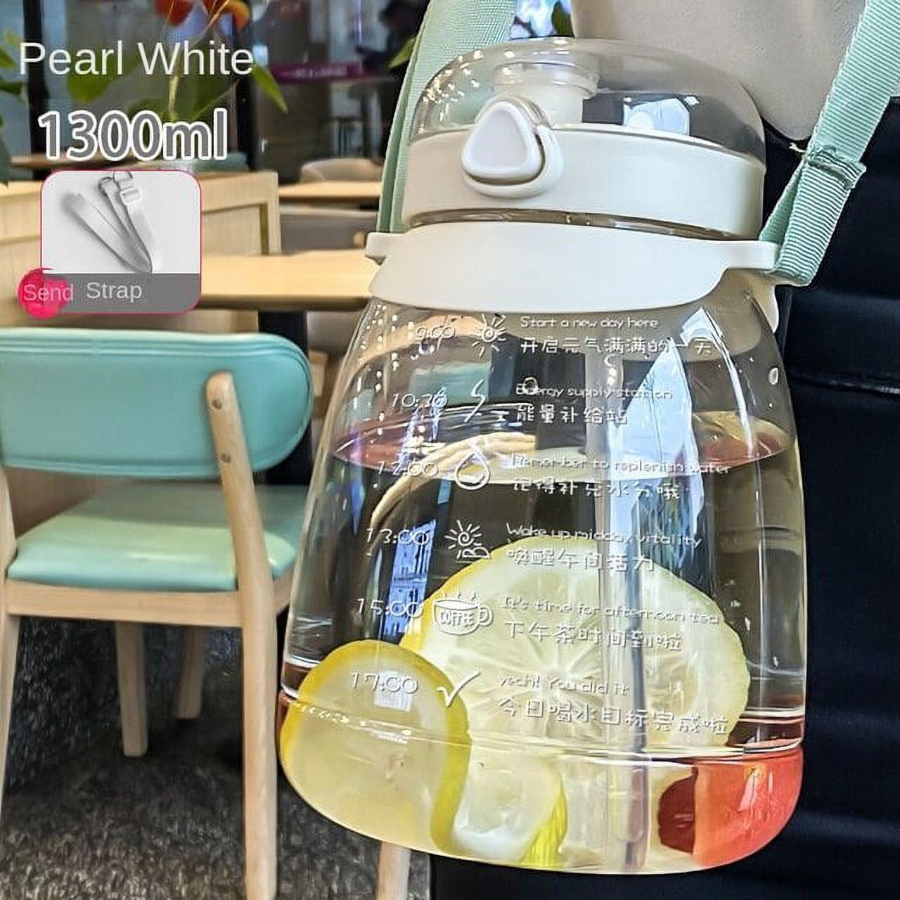 YCNYCHCHY 1300 ML Sports Water Cup Straw Cup 1.3 L Water Cup Large Capacity Big Belly Cup Summer ...