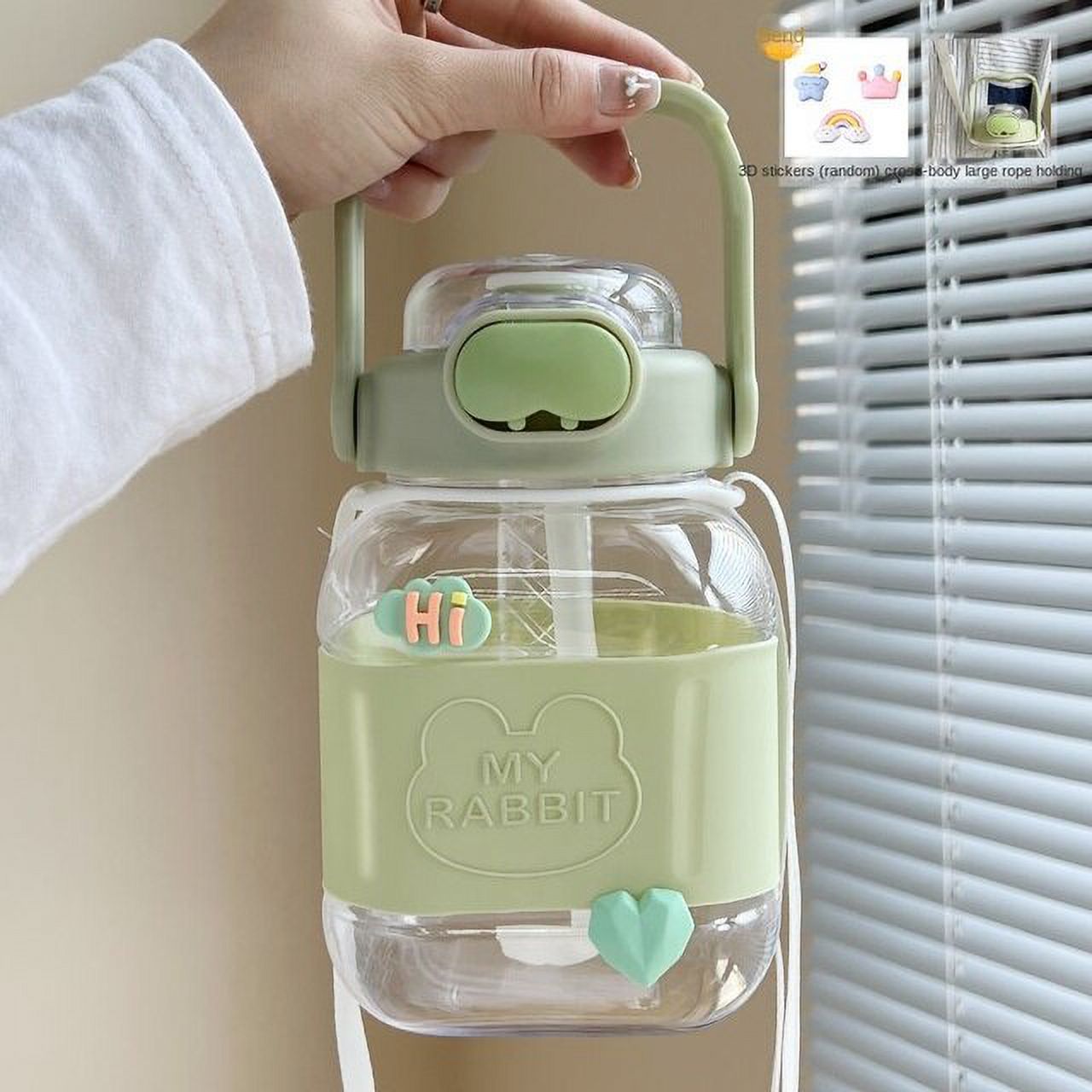 YCNYCHCHY 1400/1600 ML Sports Water Cup Girls Large-Capacity Water Bottle Summer Straw Plastic ...