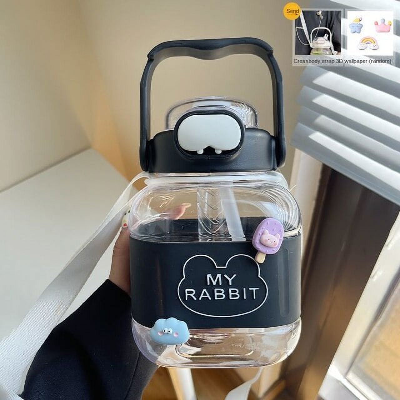 YCNYCHCHY 1400/1600 ML Sports Water Cup Girls Large-Capacity Water Bottle Summer Straw Plastic ...