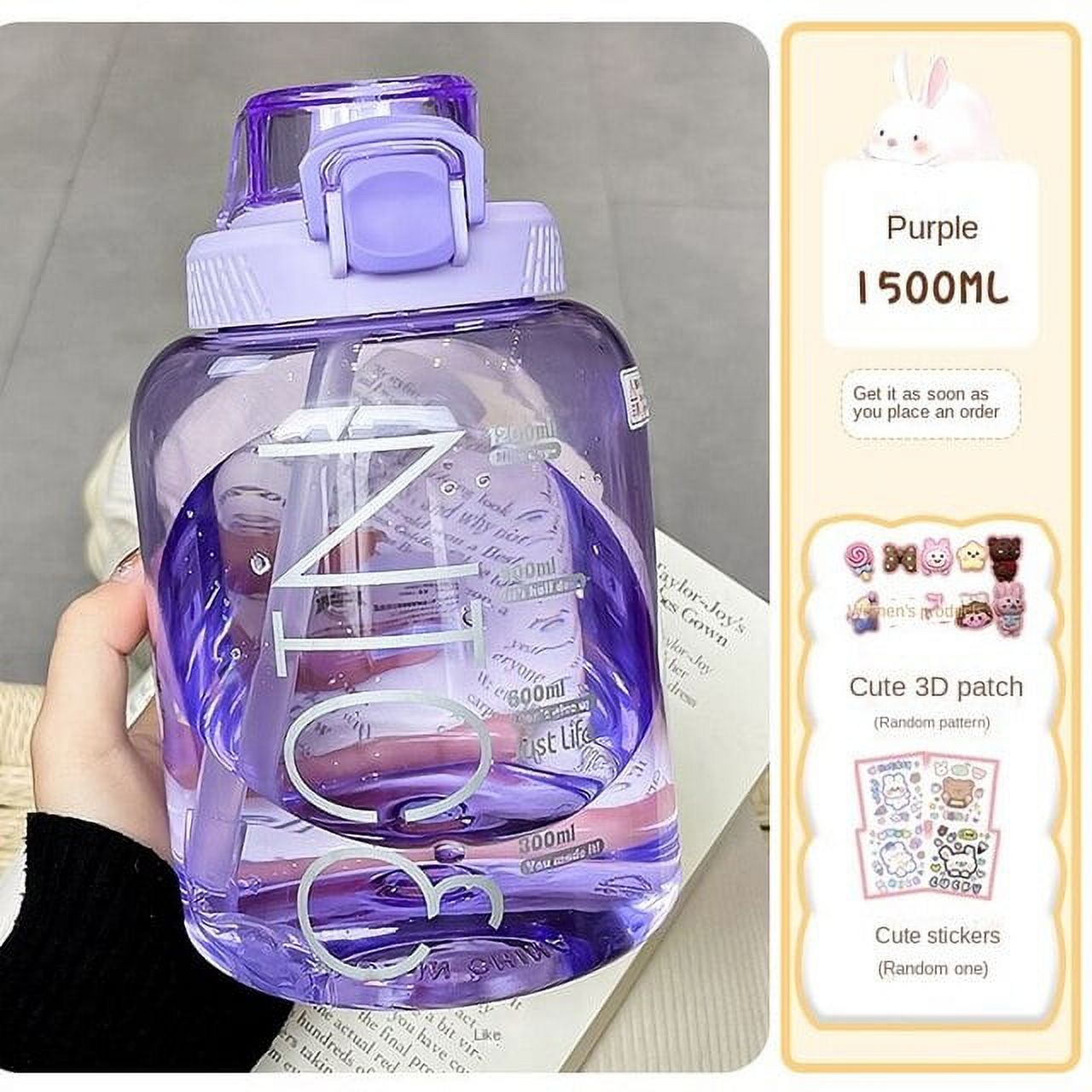 YCNYCHCHY 1500 ML Sports Water Bottle Tritan Water Cup Large-Capacity Boy Space Cup High ...