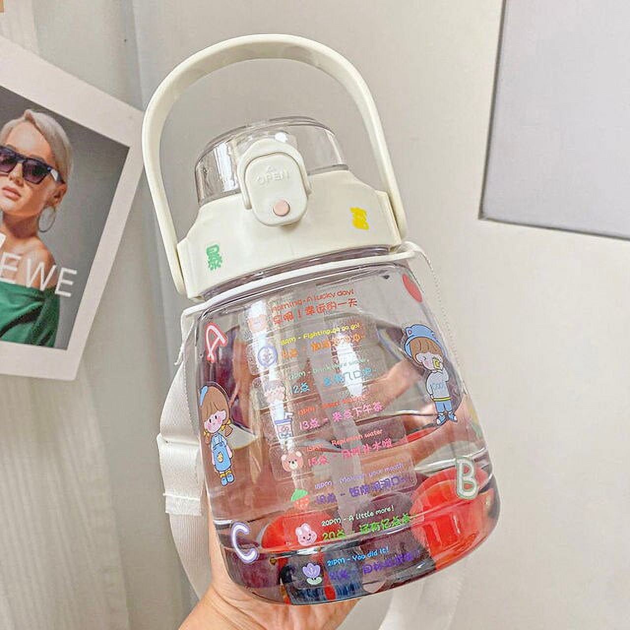 YCNYCHCHY 1500 ML Sports Water Bottle Water Cup Large-Capacity Girls And Children Water Bottle ...