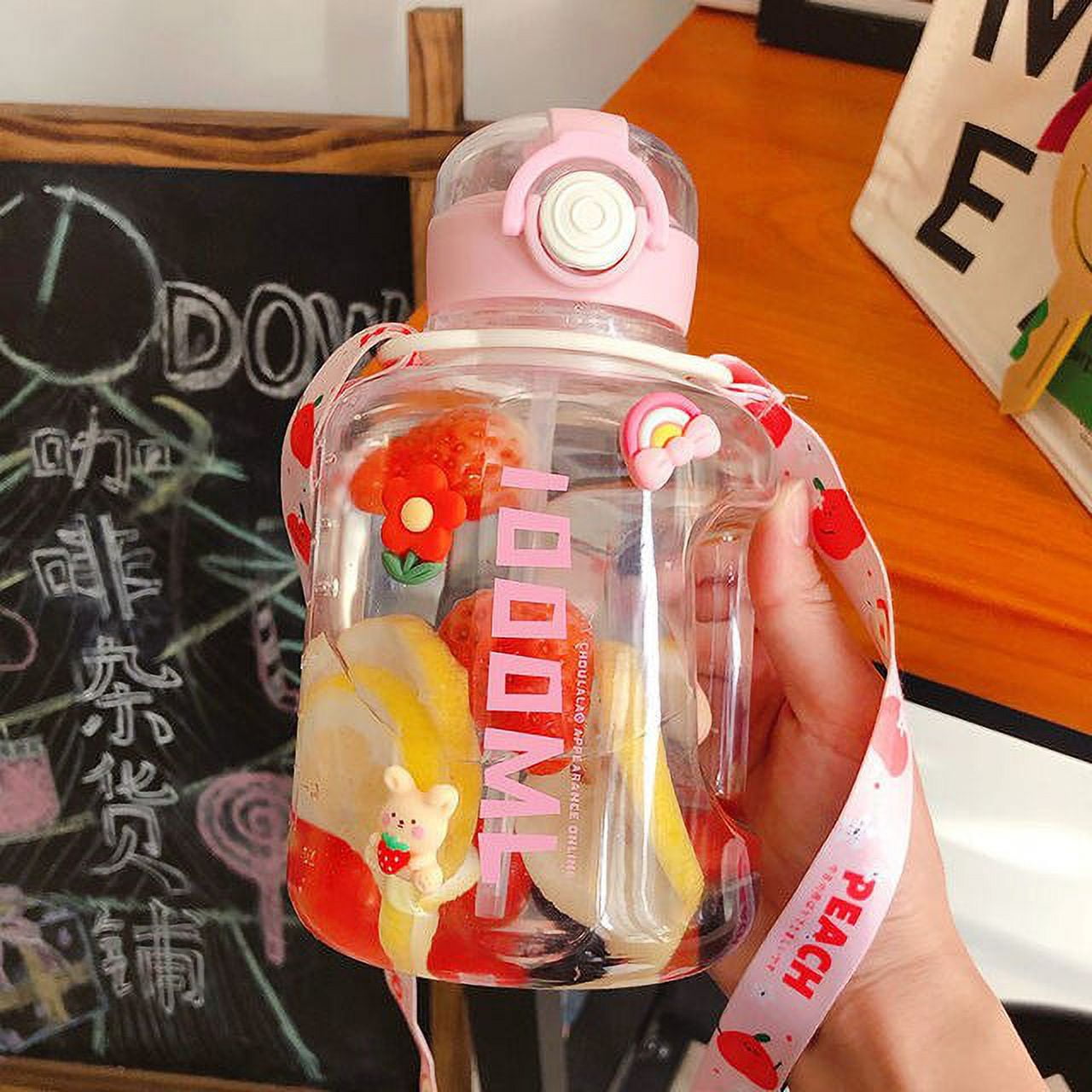 YCNYCHCHY 1L Large Capacity With Straw Water Cup Anti-Scalding Bucket ...
