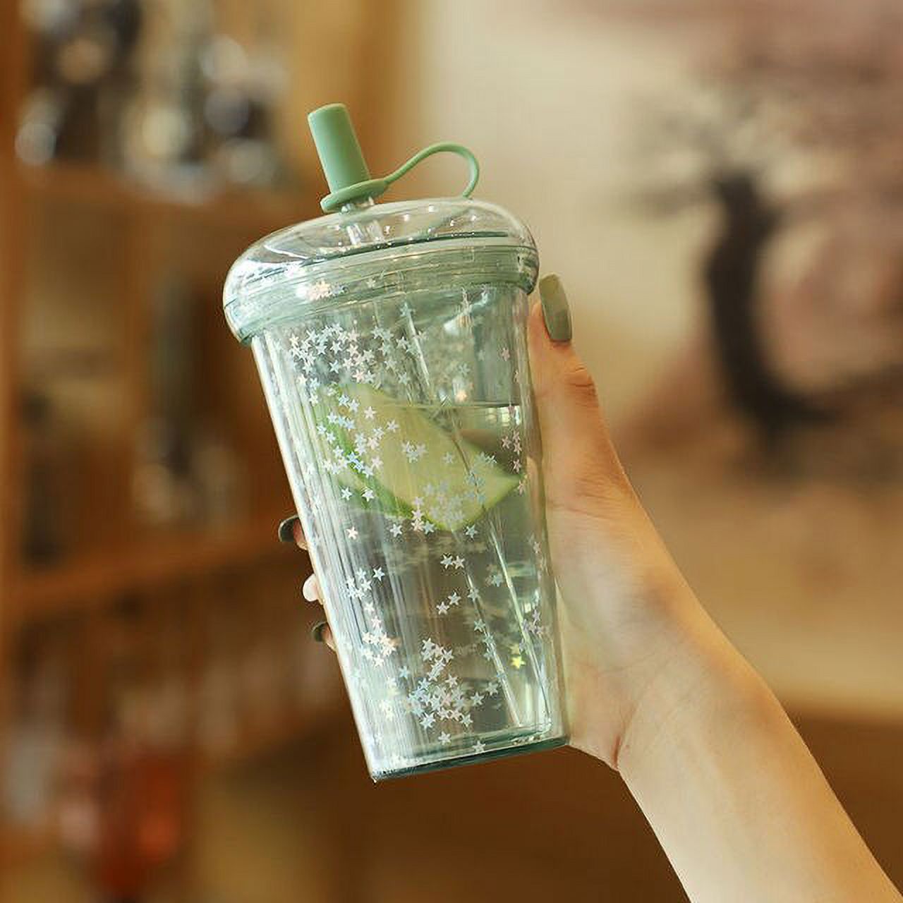 YCNYCHCHY 320/420/520 ML Water Bottles 10.8/14/17.5 Oz Breathable Pearl Milk Tea Cup with Straw ...