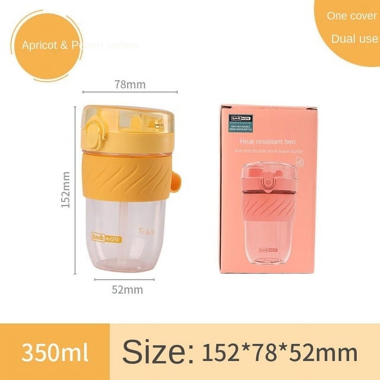 YCNYCHCHY 350/500 ML Water Bottles 11.8/17 Oz Coffee Cup with Lid for Children Students Cute ...