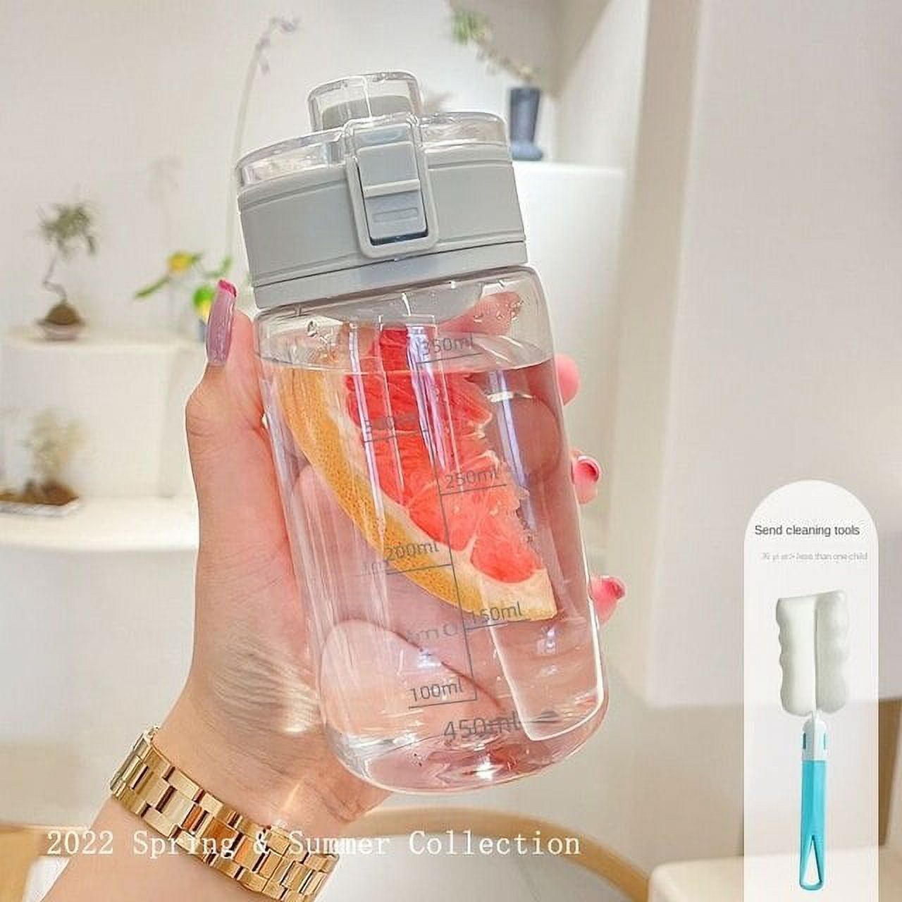 YCNYCHCHY 450ML Sports Water Bottle Plastic Water Cup Summer Girls Portable Small Water Bottle ...