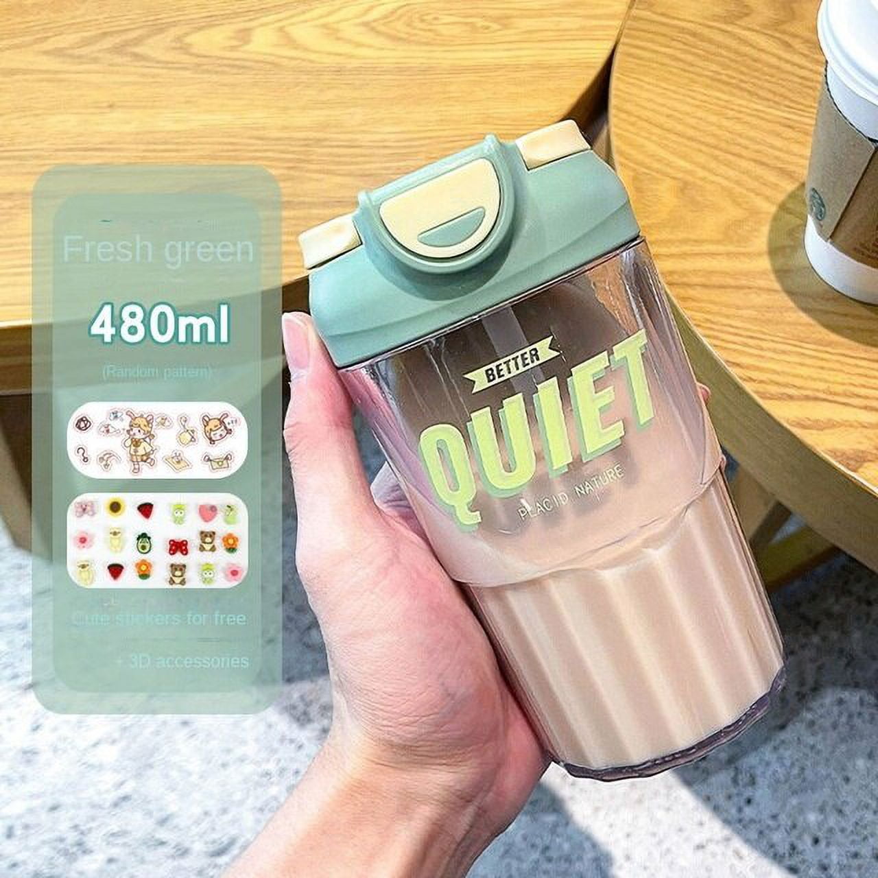 YCNYCHCHY 489 ML Double Drinking Cup Girls Summer Office Straight ...