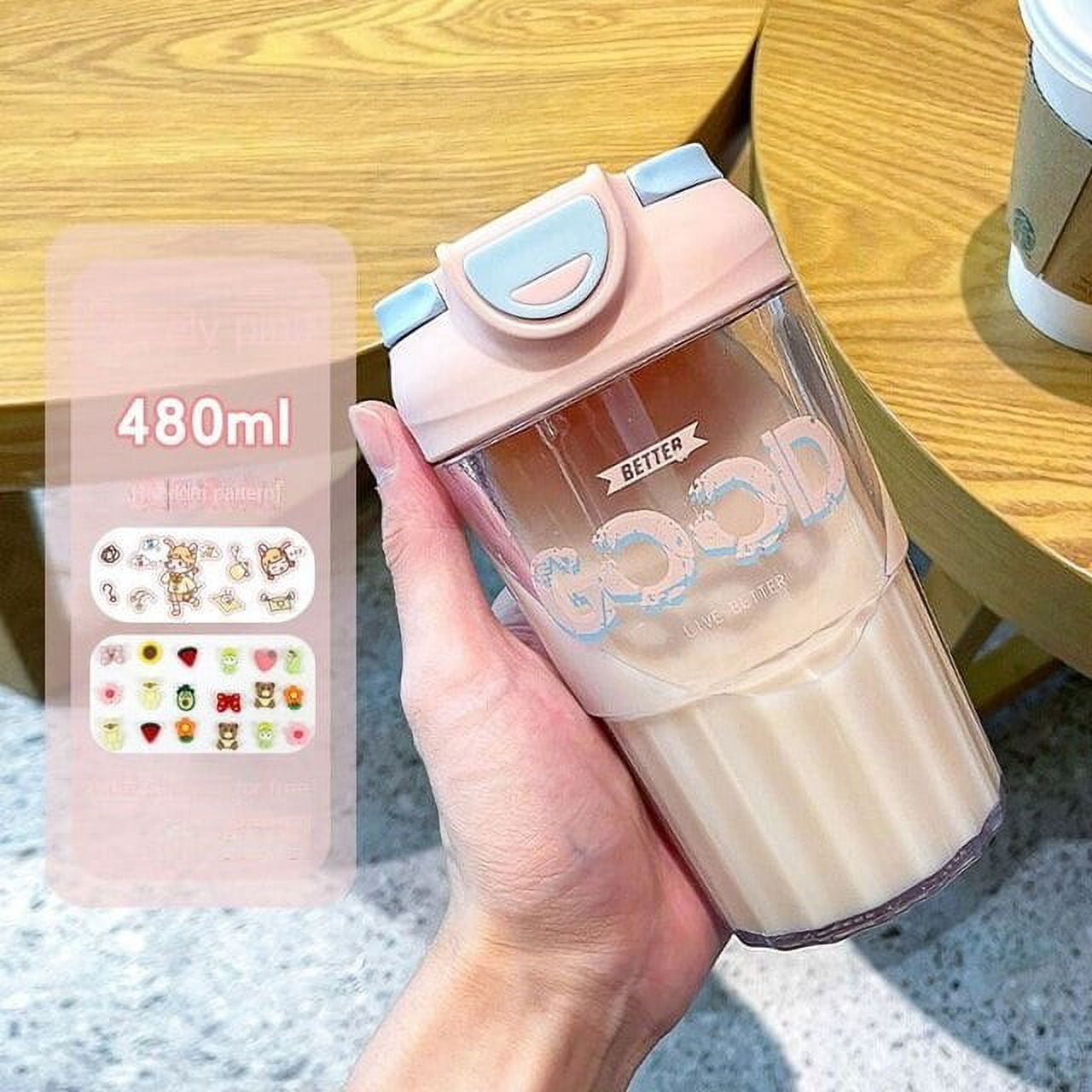 YCNYCHCHY 489 ML Double Drinking Cup Girls Summer Office Straight ...