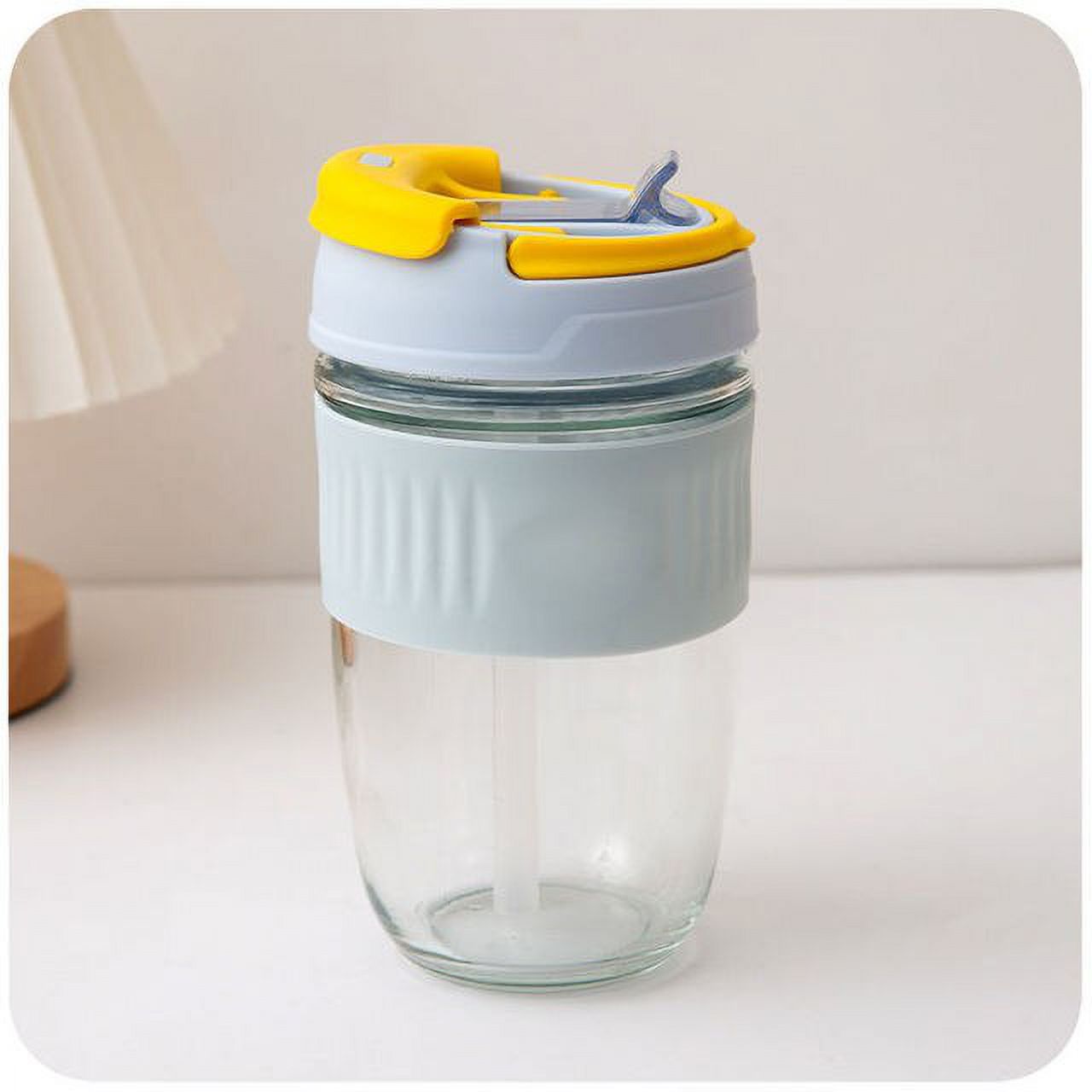 YCNYCHCHY 500Ml Water Bottle Glass Cup Girls Office Water Cup Straw ...