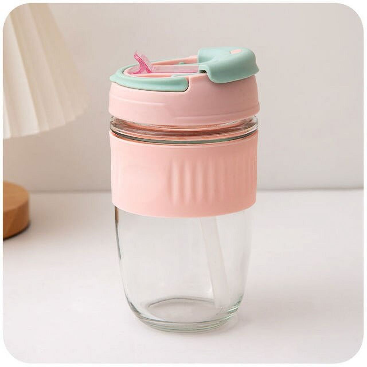YCNYCHCHY 500Ml Water Bottle Glass Cup Girls Office Water Cup Straw ...