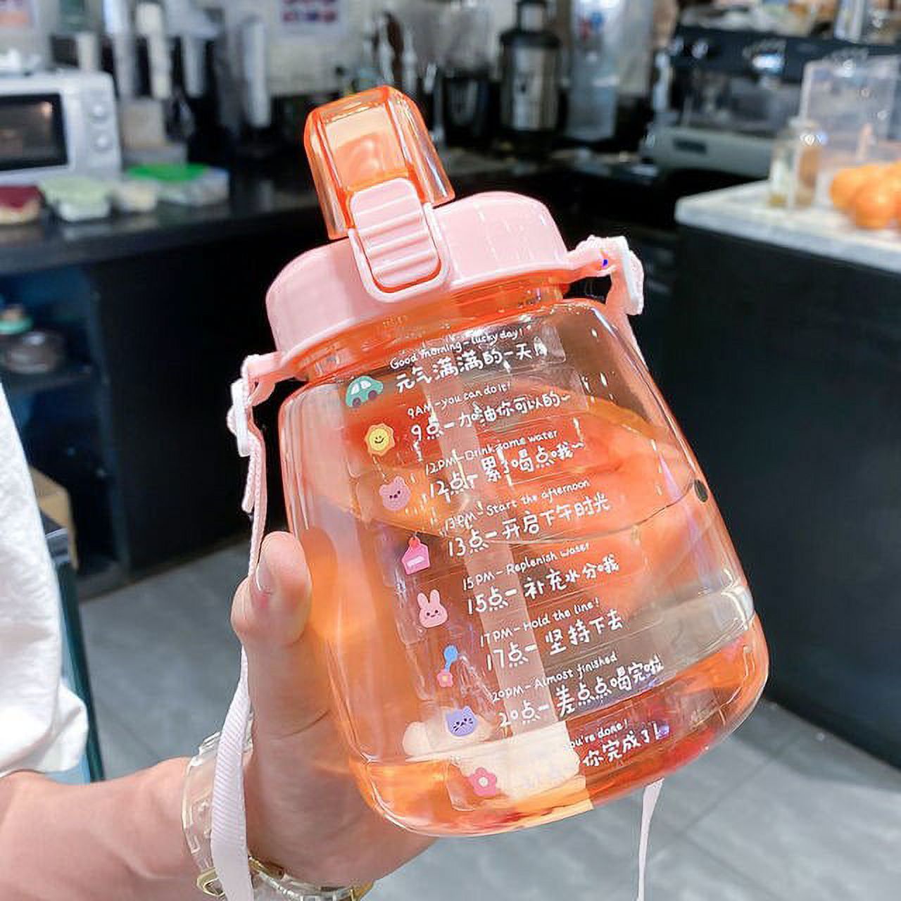 YCNYCHCHY 600/1100/1300 ML Sports Water Bottle Large Capacity Water Cup Female Summer Season ...