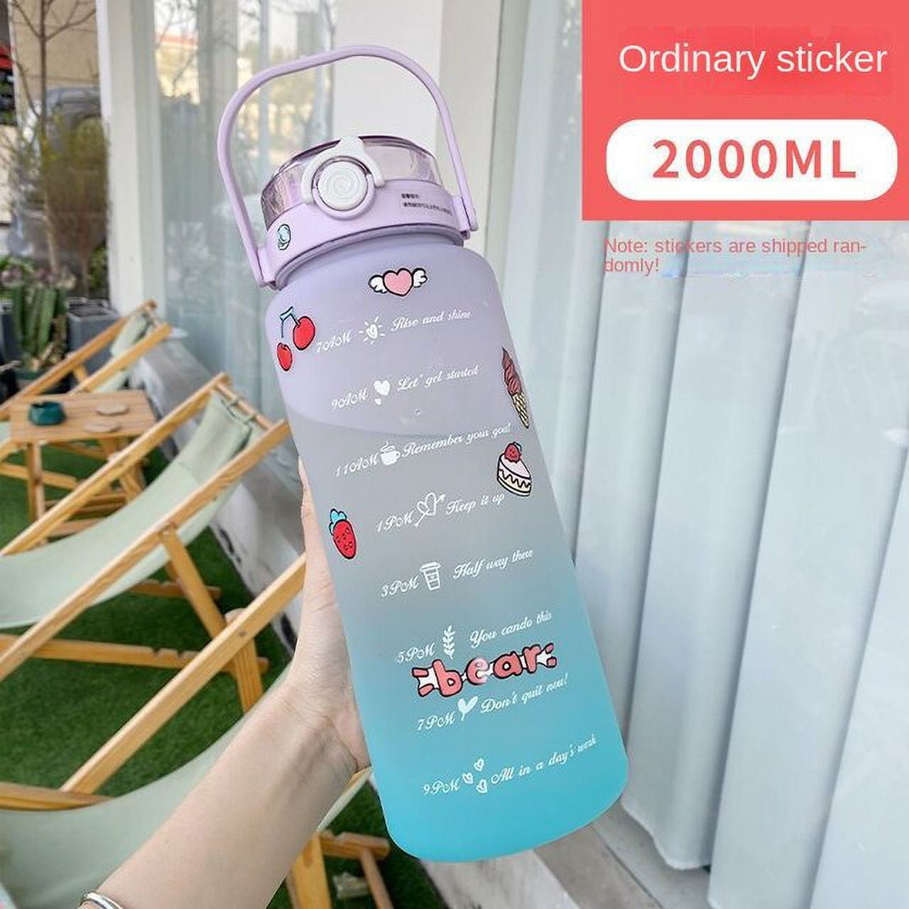YCNYCHCHY 600/1500/2000 ML Sports Water Bottle Large Capacity Water Cup Summer Female Students ...