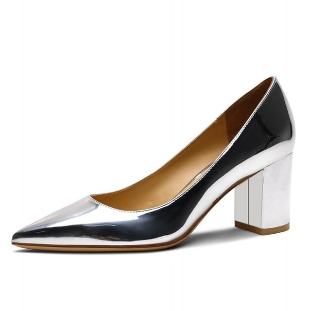 YCNYCHCHY Autumn Square High Heels Pumps Full Genuine Leather Elegant ...