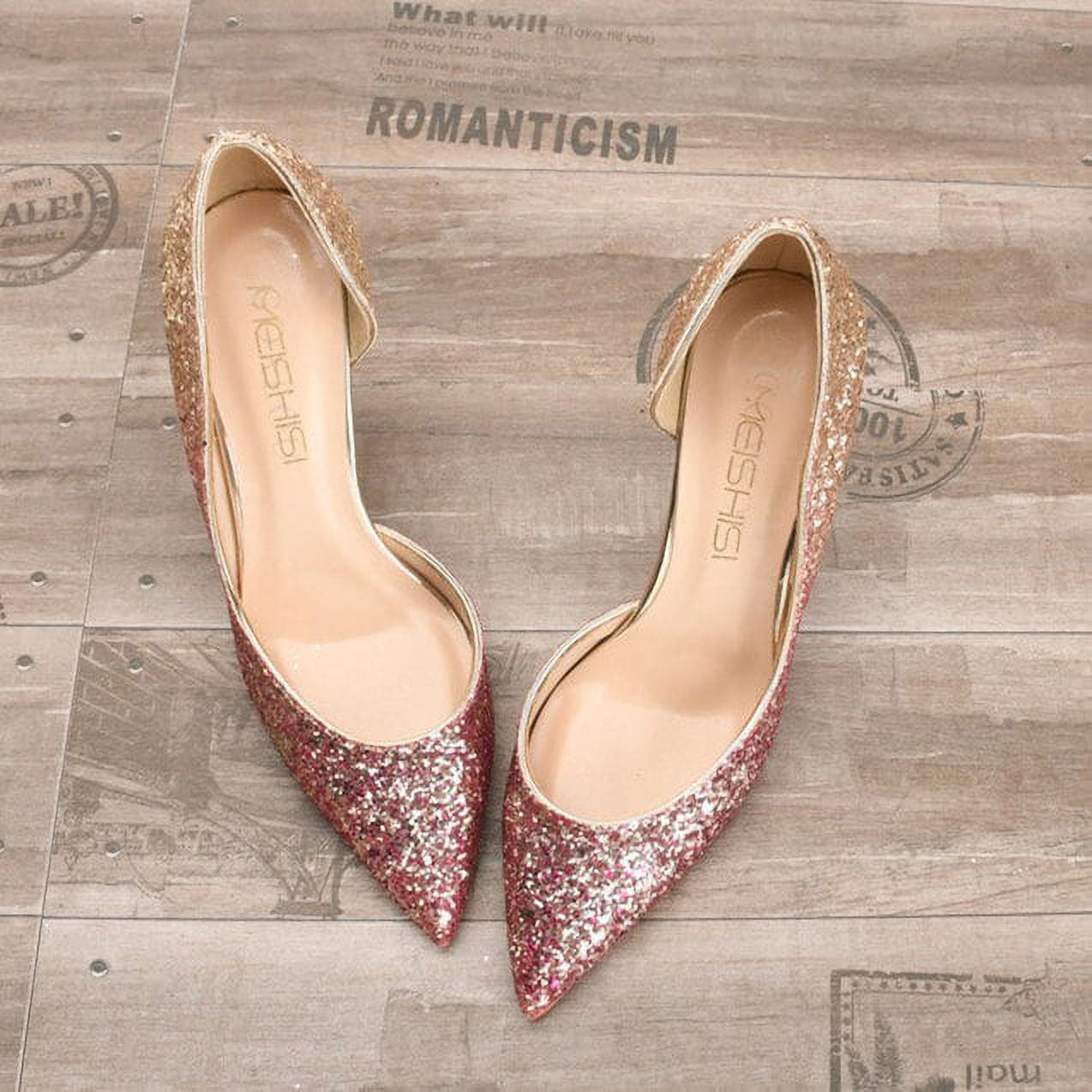 YCNYCHCHY Big Size 34-46 Elegant Romantic Shiny Pumps Fashion Woman ...