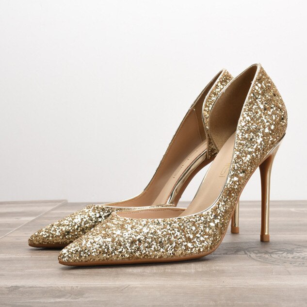 YCNYCHCHY Big Size 34-46 Elegant Romantic Shiny Pumps Fashion Woman ...