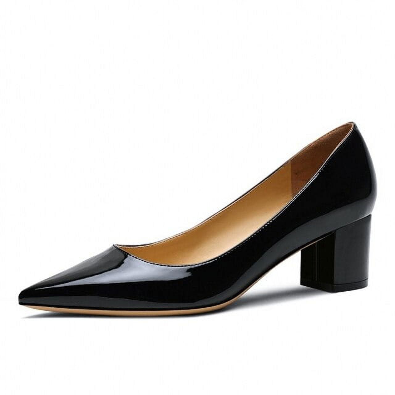 YCNYCHCHY Elegant Genuine Sheepskin Leather Pumps Female Thick High ...