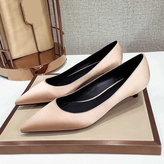 YCNYCHCHY Female Silk Pumps Big Size Women Red navy Blue Sliver Fashion ...