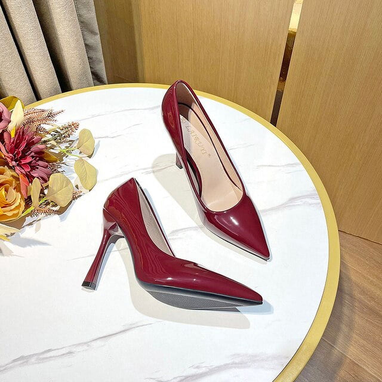 YCNYCHCHY New Elegant Big Size Blue Black Patent Leather High Heels ...