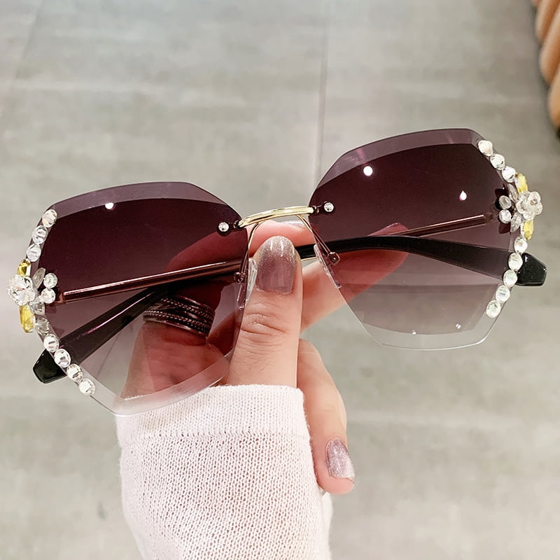 YCNYCHCHY New Sunglasses Diamond Inlaid Sunglasses For Women With High ...
