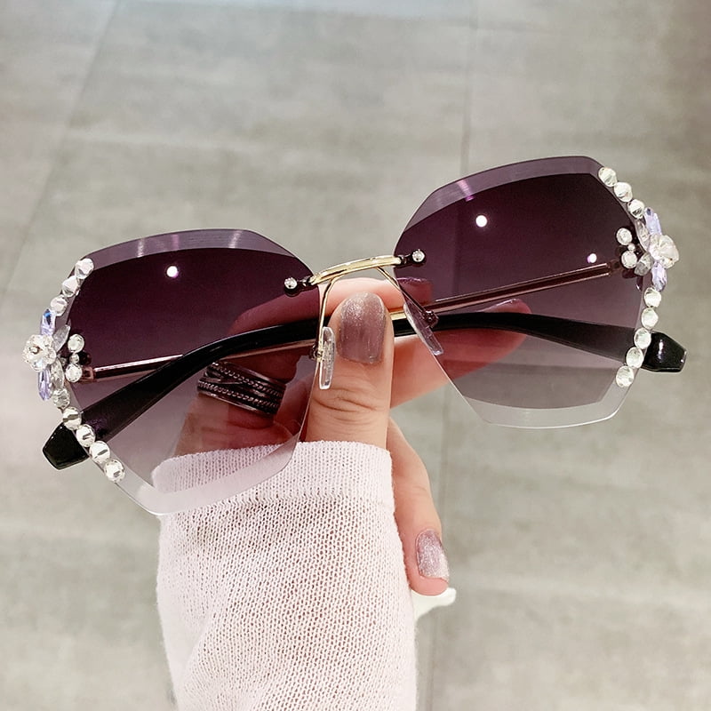 YCNYCHCHY New Sunglasses Diamond Inlaid Sunglasses For Women With High Sense Of "ins" Small Face ...