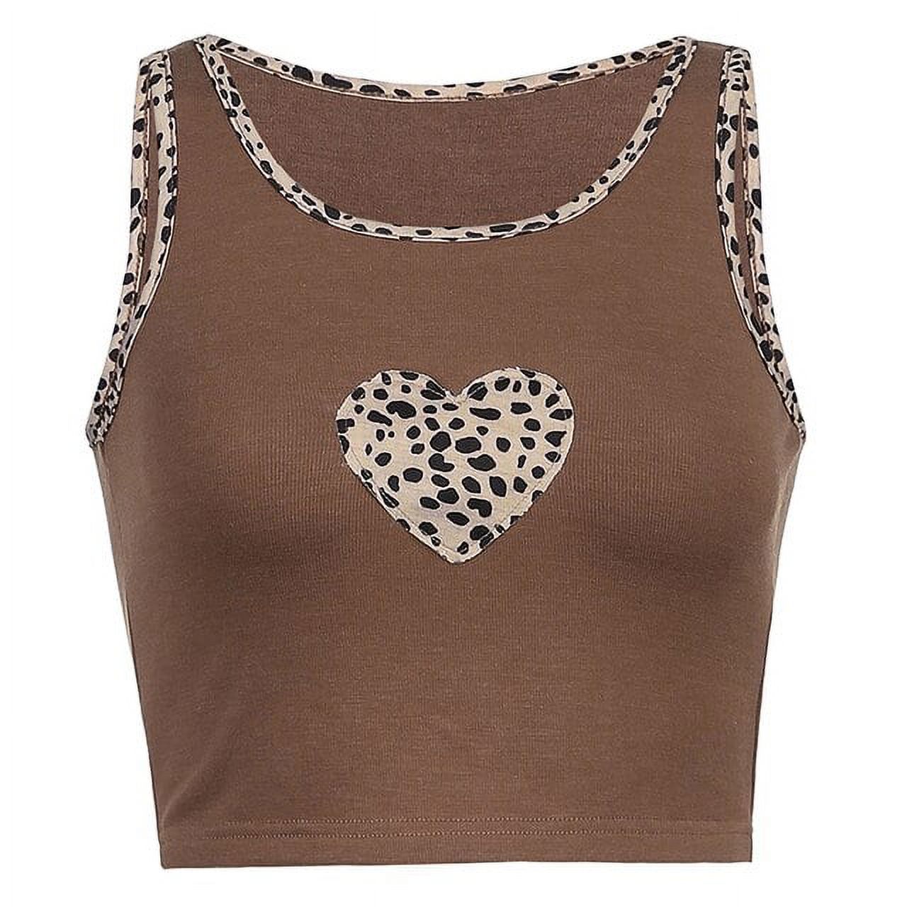 YCNYCHCHY Patchwork Leopard Print tank tops Women Sleeveless t-shirts ...
