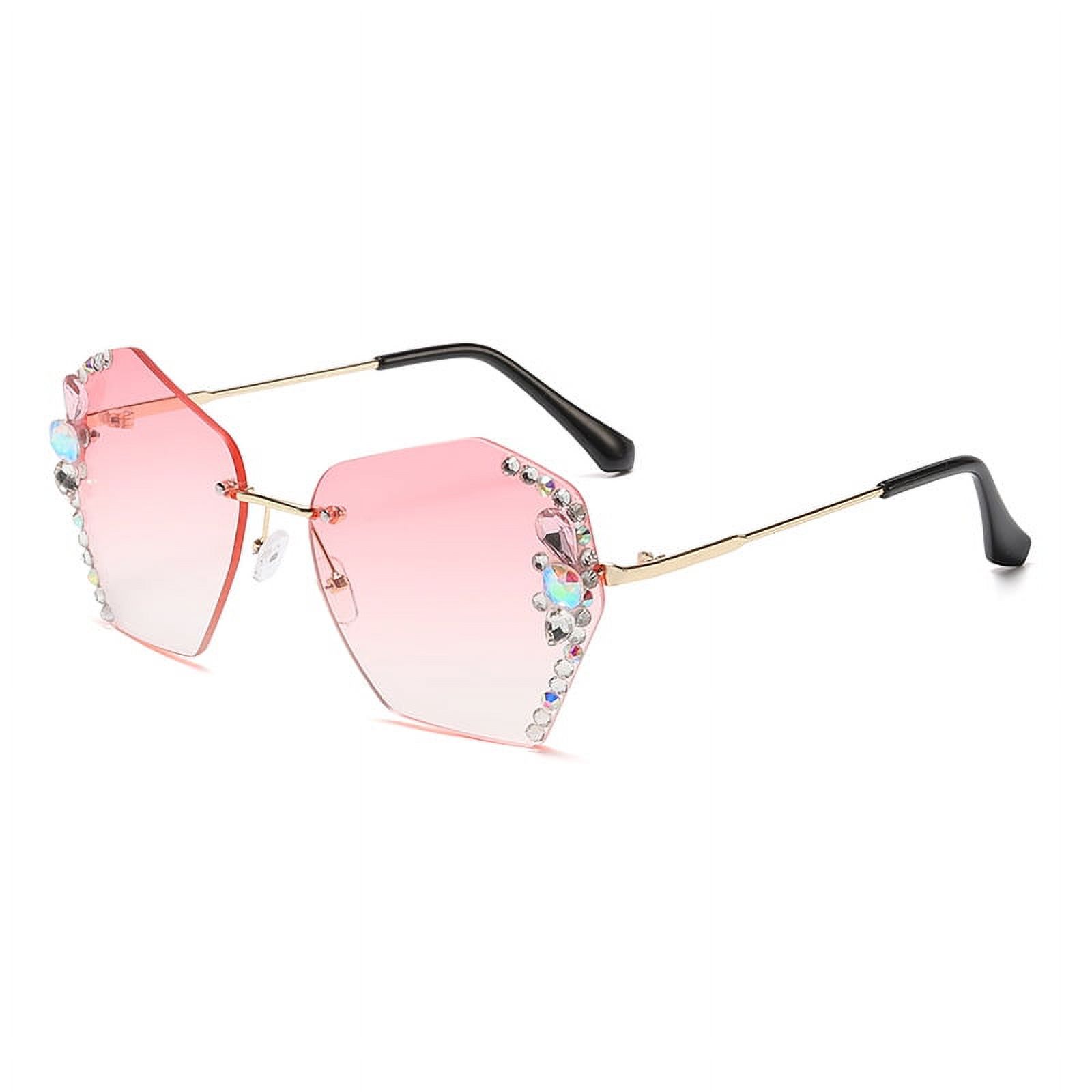YCNYCHCHY Sunglasses For Women New Fashion UV Resistant Rhinestones Large Face Slimming ...