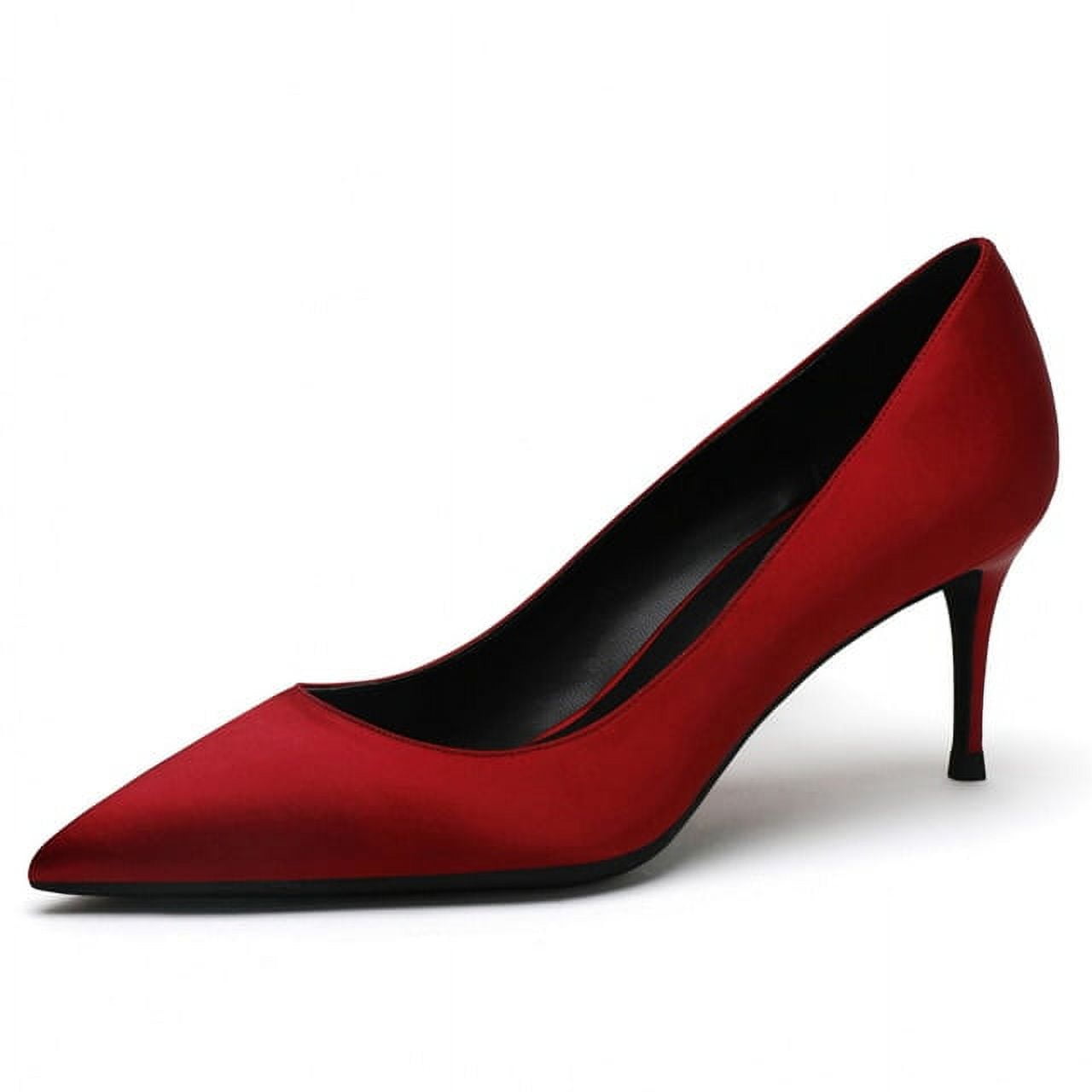 YCNYCHCHY Women Office Shoes Red Black Silk Pump Sexy Luxury 6cm Thin ...